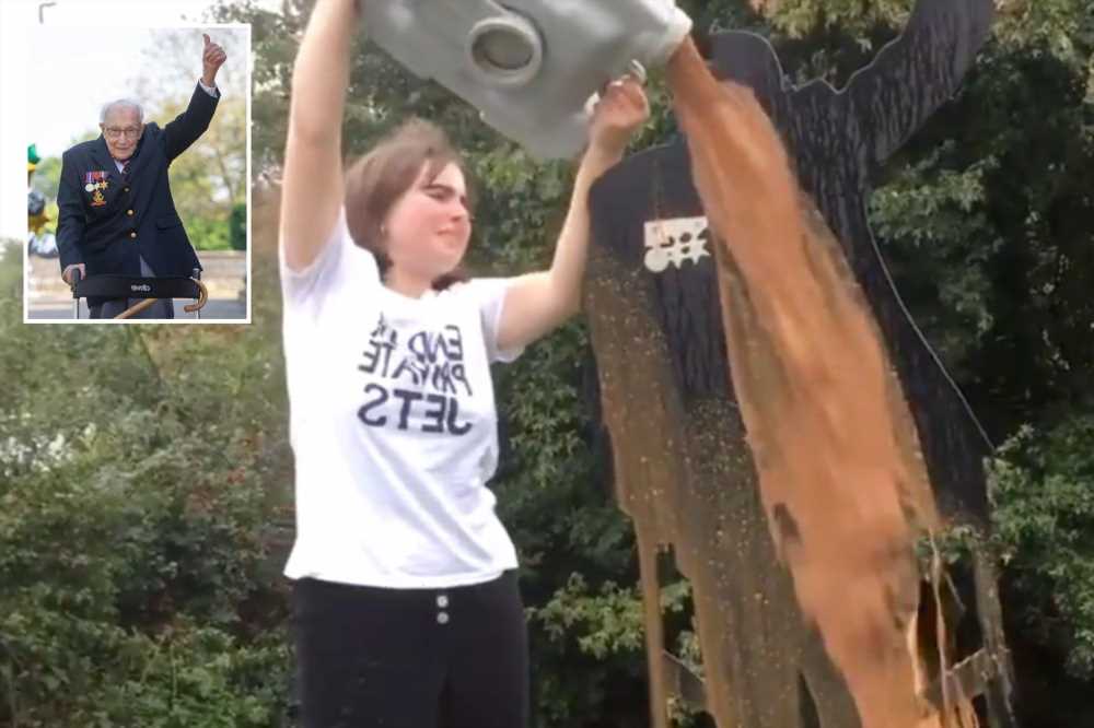 Eco-warrior, 21, facing jail after she admits spraying human poo over Captain Tom memorial in ...