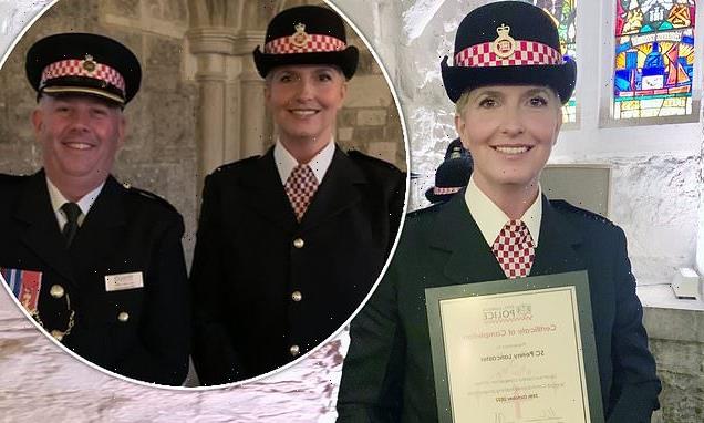Special constable Penny Lancaster proudly poses at passing out parade ...